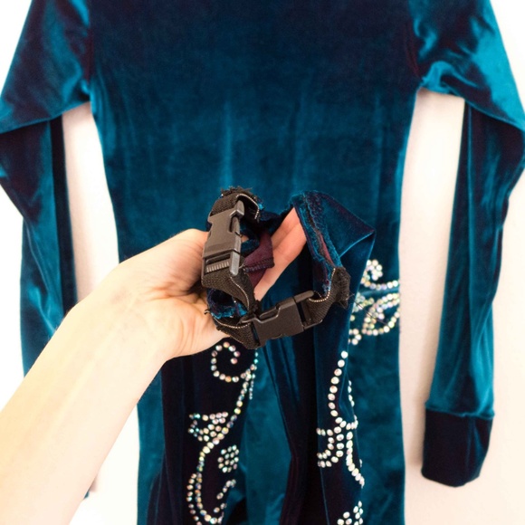 Costumes | Teal Velvet Figure Skating Costume | Poshmark